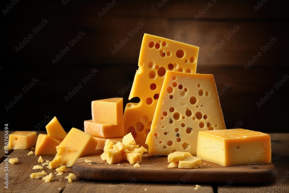 Delicious pieces of different types of luxury cheese, cheese wallpaper ...