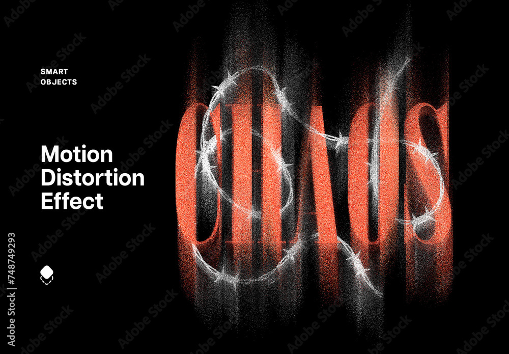Motion Distortion Text Effect Mockup Stock Template | Adobe Stock