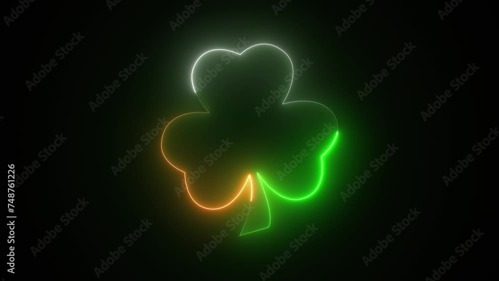 Vidéo Stock 4K Abstract background animation loop of an irish shamrock ...