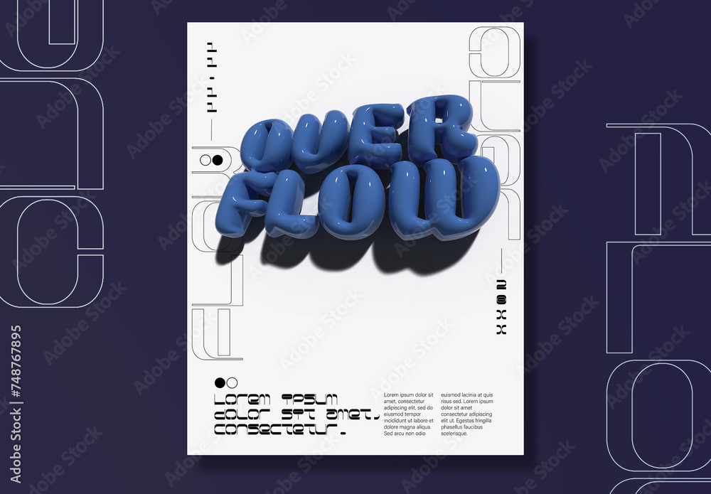Blue Retro Poster Stock Template | Adobe Stock