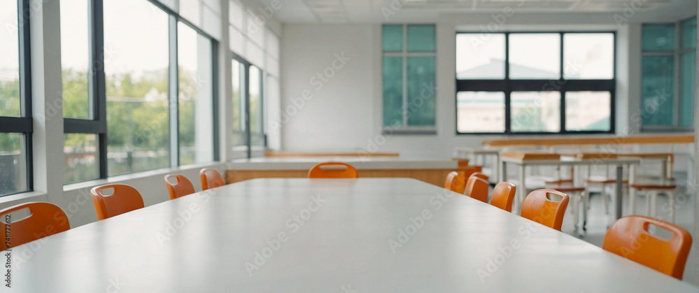 Modern empty desk table in bokeh game room interior background. for ...