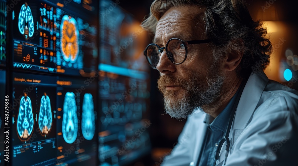 Innovating science and medicine concept, doctor, surgeon analyzing ...