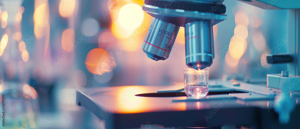 Modern laboratory setting with precise measurement, cool color palette ...