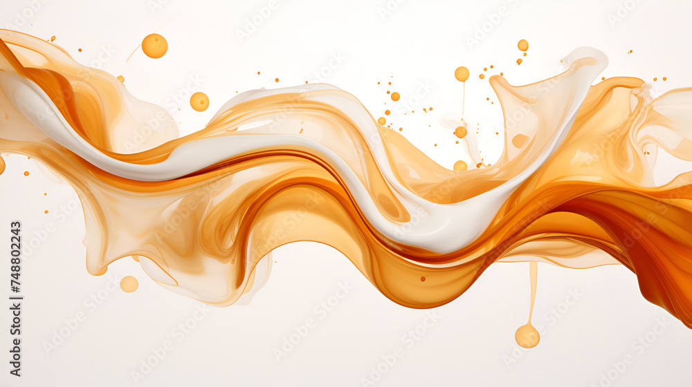 Splash of melted caramel sauce isolated on transparent background ...