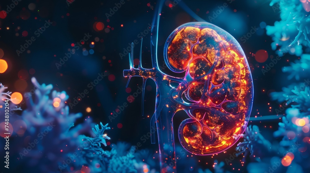 World Kidney Day Celebration Design: Kidney Line Art Element. Concept ...