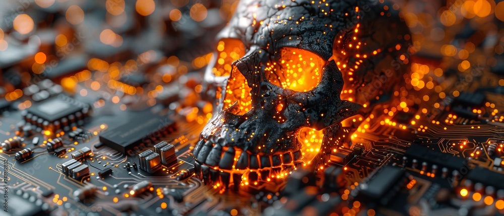 A Halloween logo in the style of computer technology. Halloween party ...