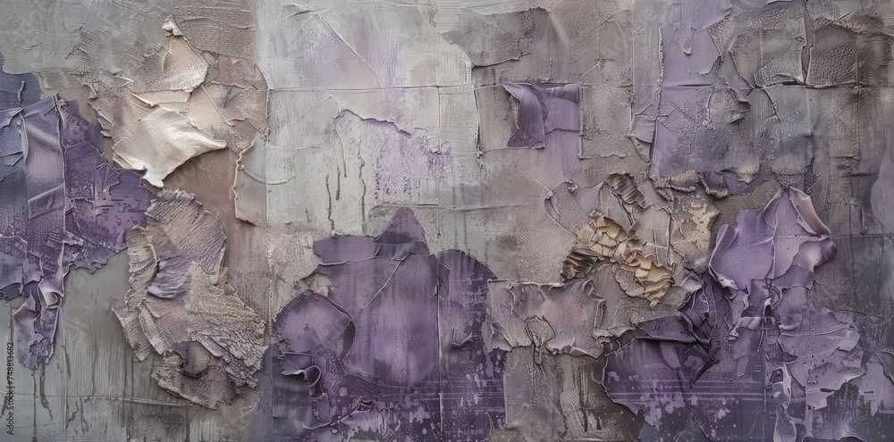 A detailed view of peeling paint on a weathered wall, showing cracks ...