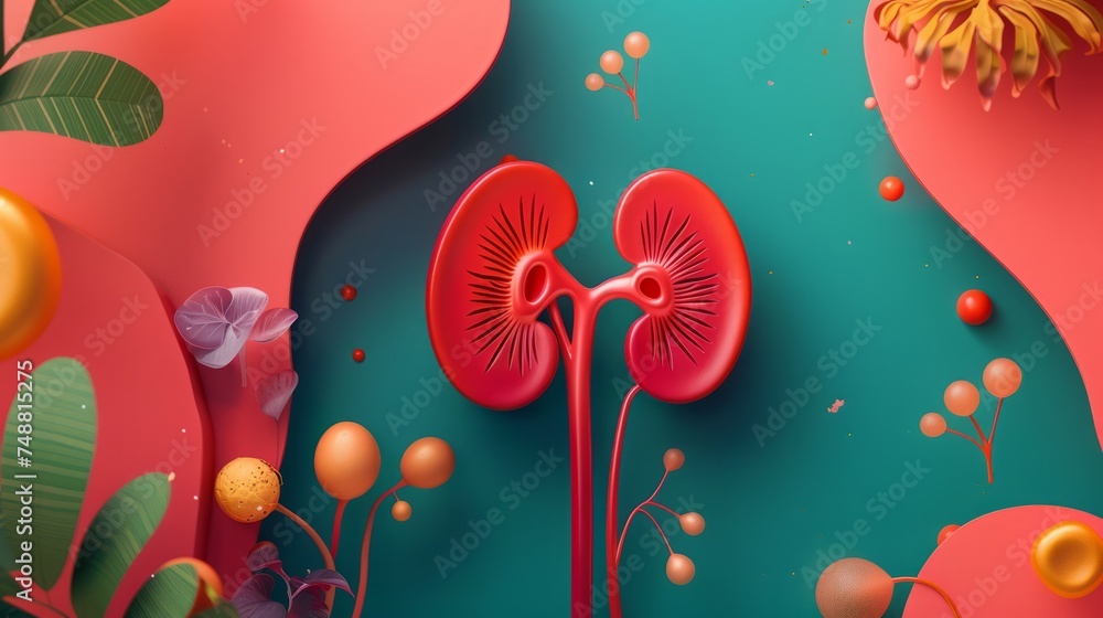 Kidney Line Art Element. World Kidney Day Celebration Design. Concept ...