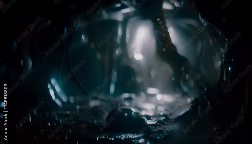 Inside a creepy lair of an alien monster. Home of xenomorphs. Dark den ...