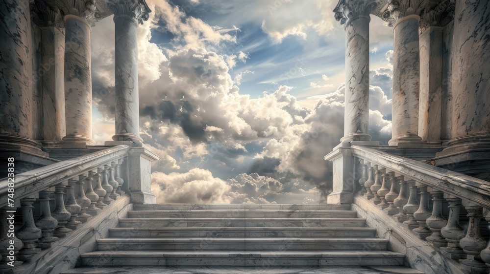 heaven in the clouds, a heavenly scene where soft, billowing clouds ...