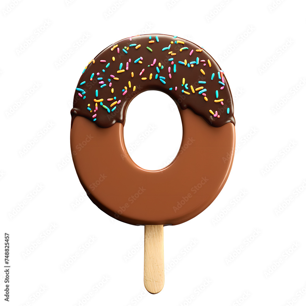 Alphabet O made from chocolate ice cream on transparent background, PNG ...