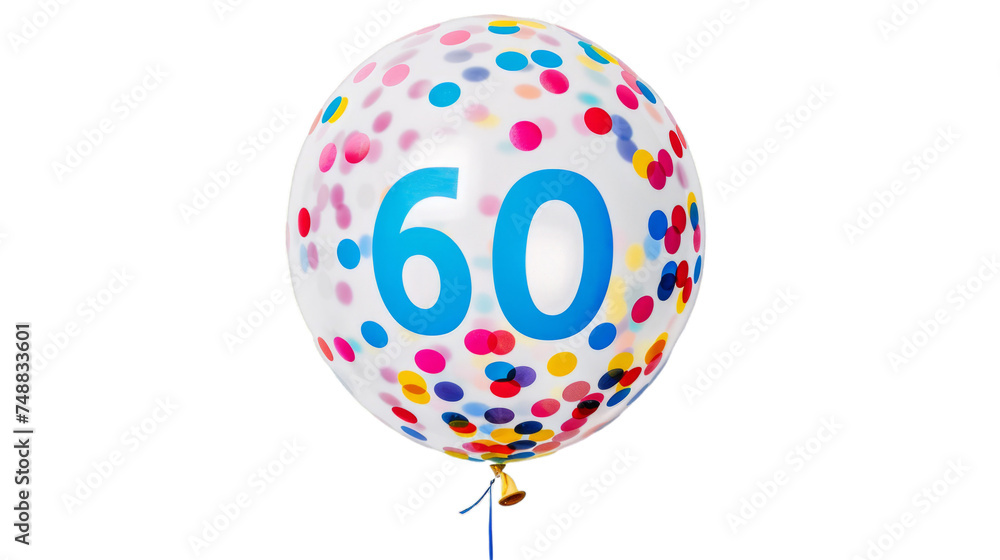 Birthday balloon with the number 60. 60th anniversary. Image without ...
