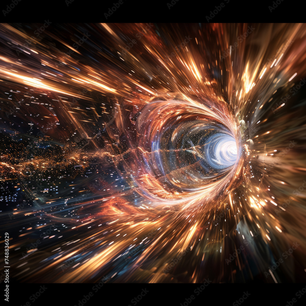 Warping Through the Cosmic Vortex, wormhole, time travel, A cosmic phenomenon causing reality to ...