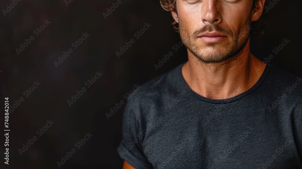 Man with a Striking Look, The Man's Intensity Captured in Black and ...