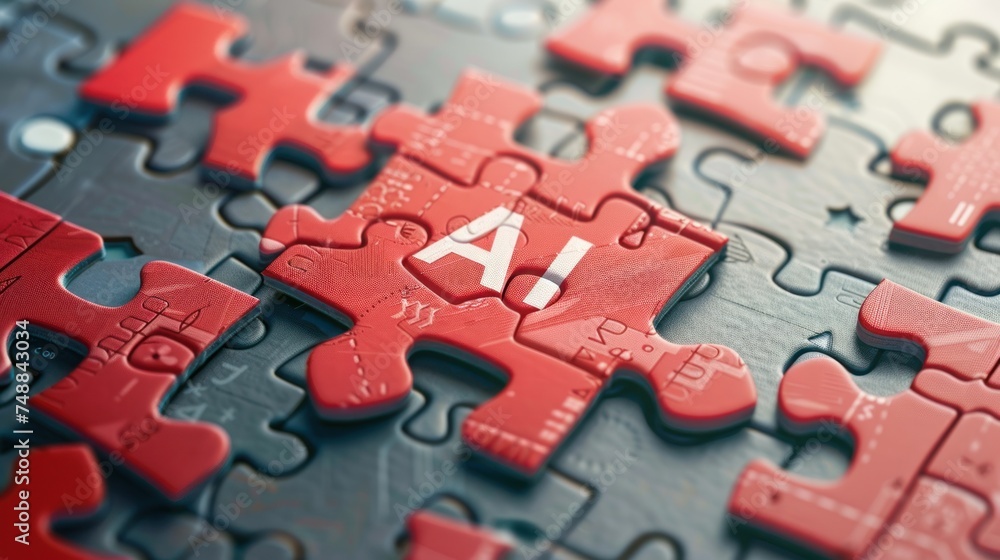 an API as a puzzle piece with "AI" written on it being put into a ...
