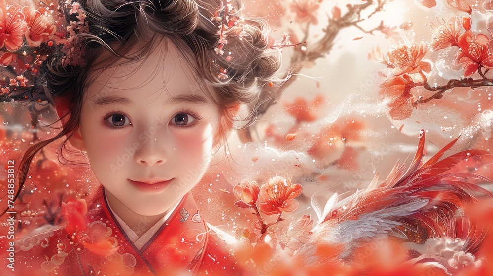 Keep your eyes straight ahead,Extreme long shot, wide angle,A cute ...