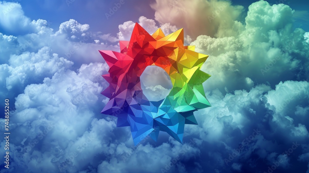 Nine Sided Rainbow Symbol Polygon Stock Illustration | Adobe Stock