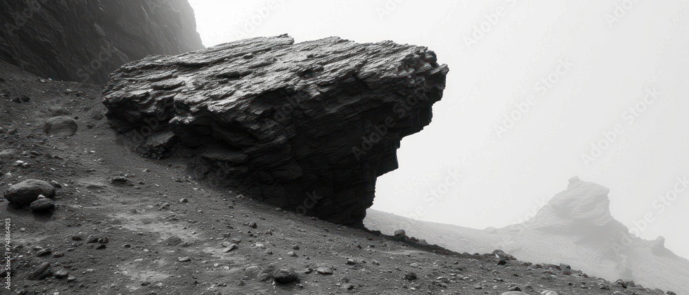 Mysterious Rock Formation, Alien Landscape with Large Boulder, Ancient ...