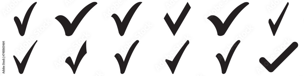 Check mark icons set. Check marks symbol collection. Simple check mark. Quality sign icon ...