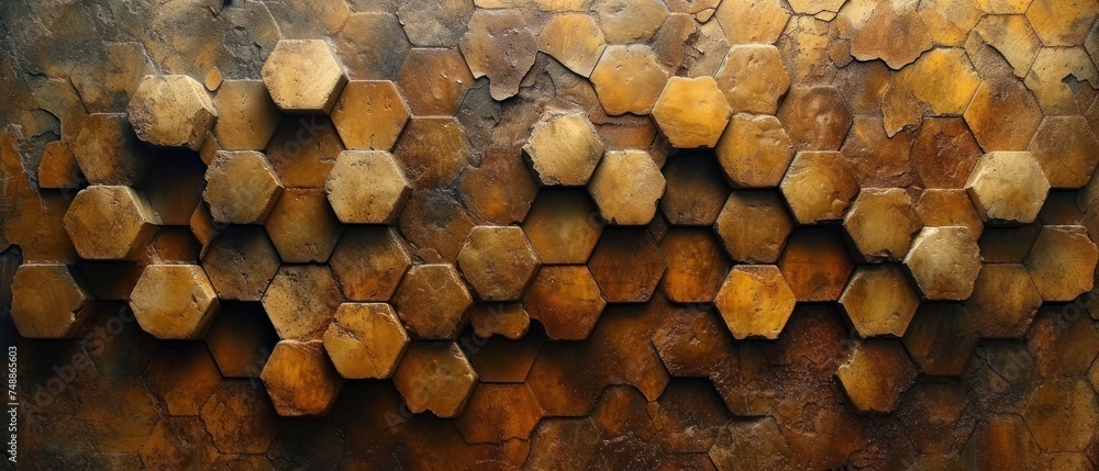 Honeycomb Pattern on a Wall, A Decorative Honeycomb Design, The Art of ...