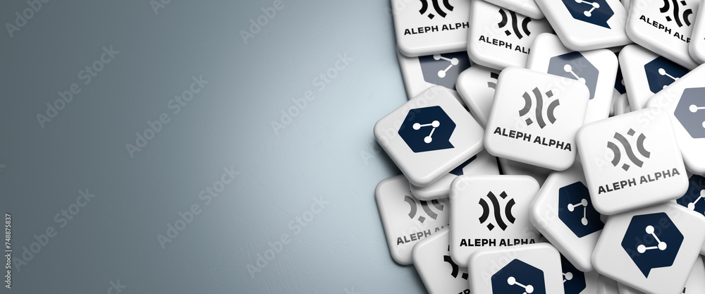 Logos of the German most important AI startups "Aleph Alpha ...