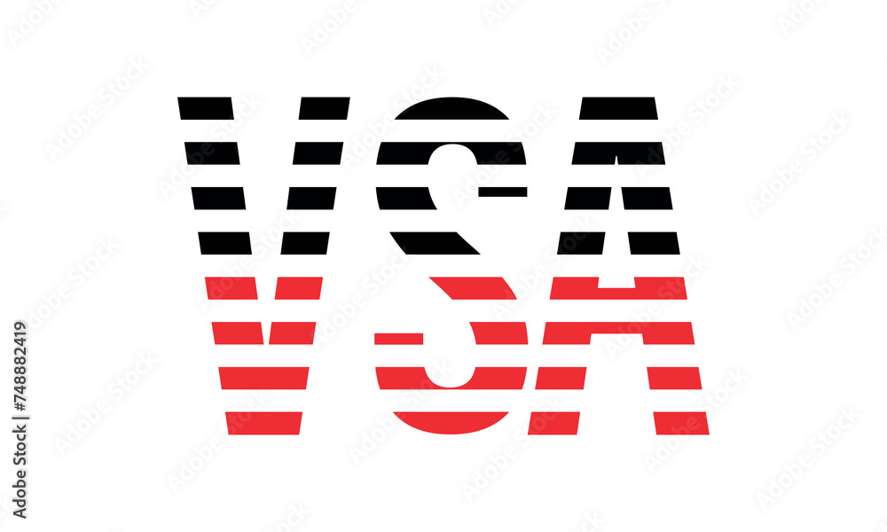 VSA three initial letter iconic line negative space minimal logo design ...