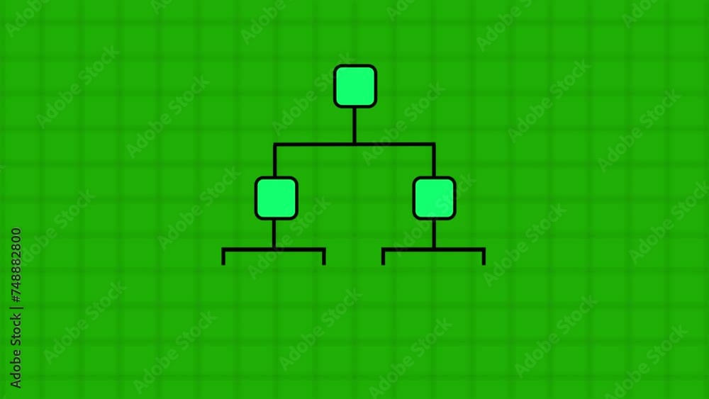 Animated diagram icon.Animated flowchart icon. Work process line ...