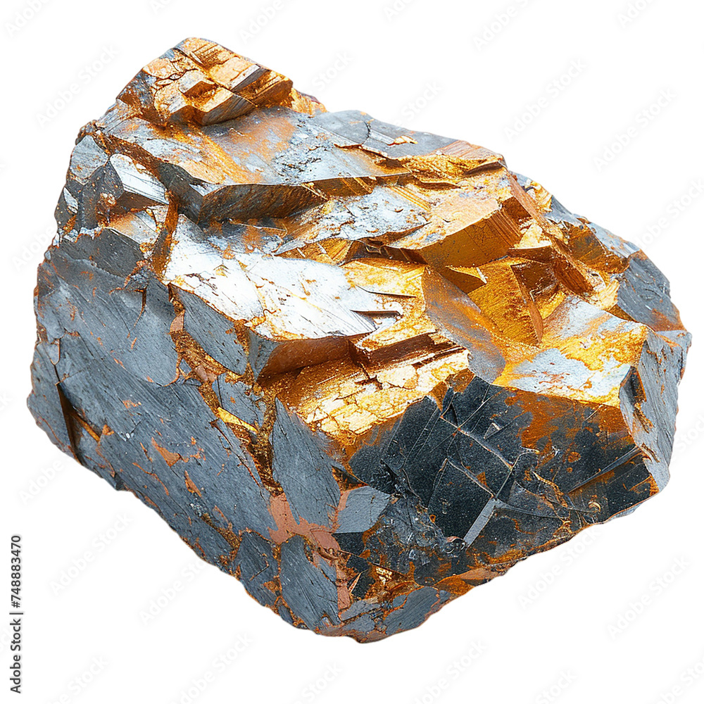 copper ore isolated on transparent background, element remove ...