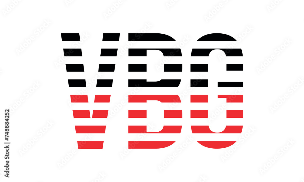 VBG three initial letter iconic line negative space minimal logo design ...