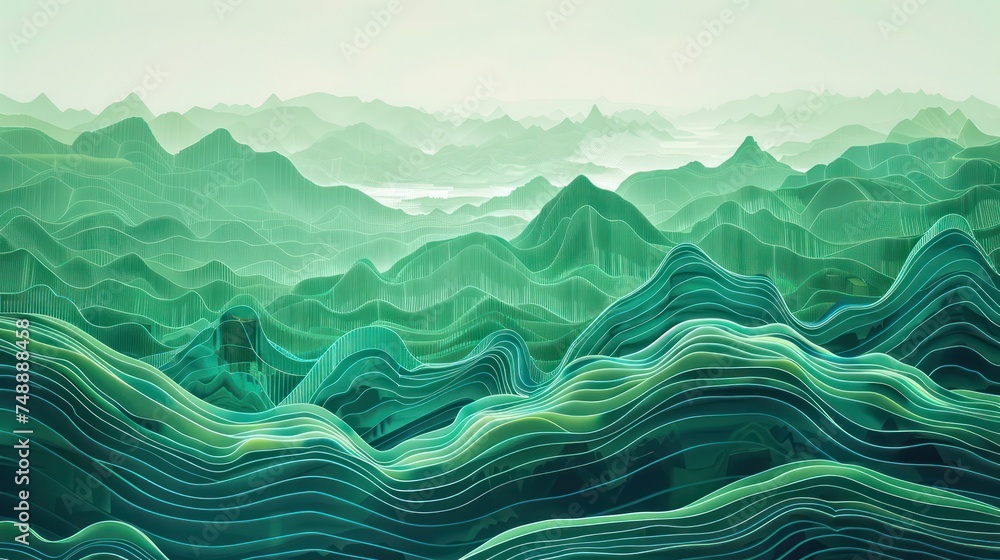 This image depicts a highly stylized and surreal representation of ...