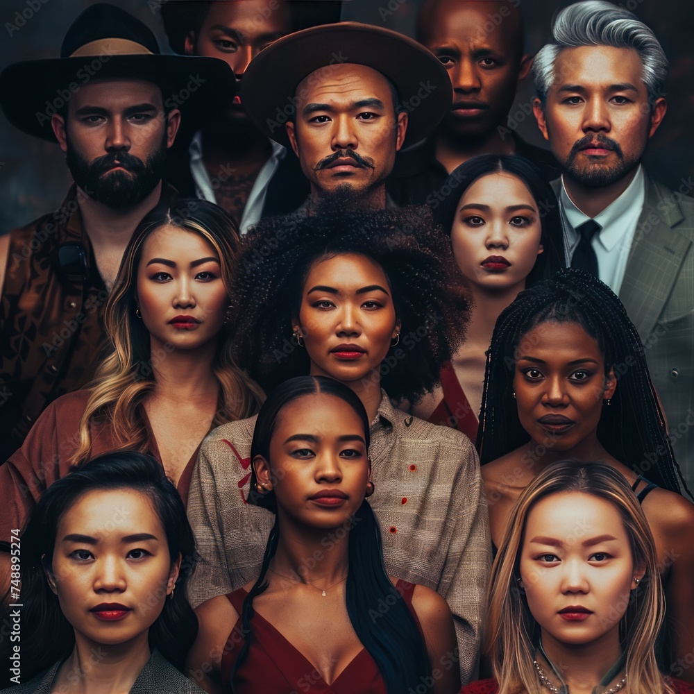 group of people from various nationalities such as Asian, European ...
