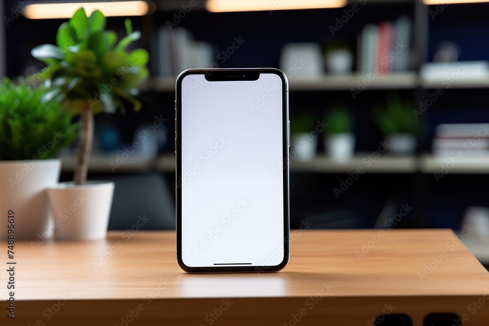 smartphone is placed on the desk. It shows the important role of mobile ...