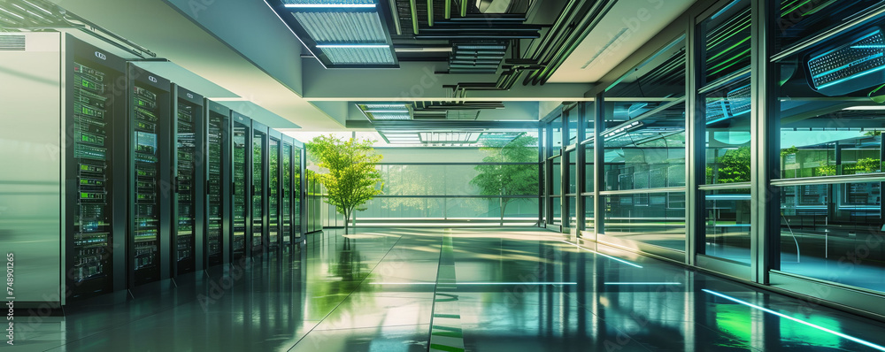 Photo & Art Print A green data center featuring advanced cooling ...