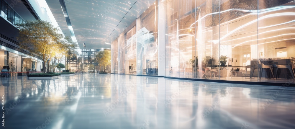 A large commercial building featuring numerous windows, creating a ...