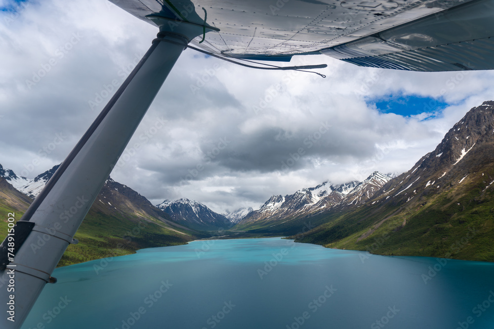 Point of View (POV) from under the wing of a Cessna fixed wing airplane ...