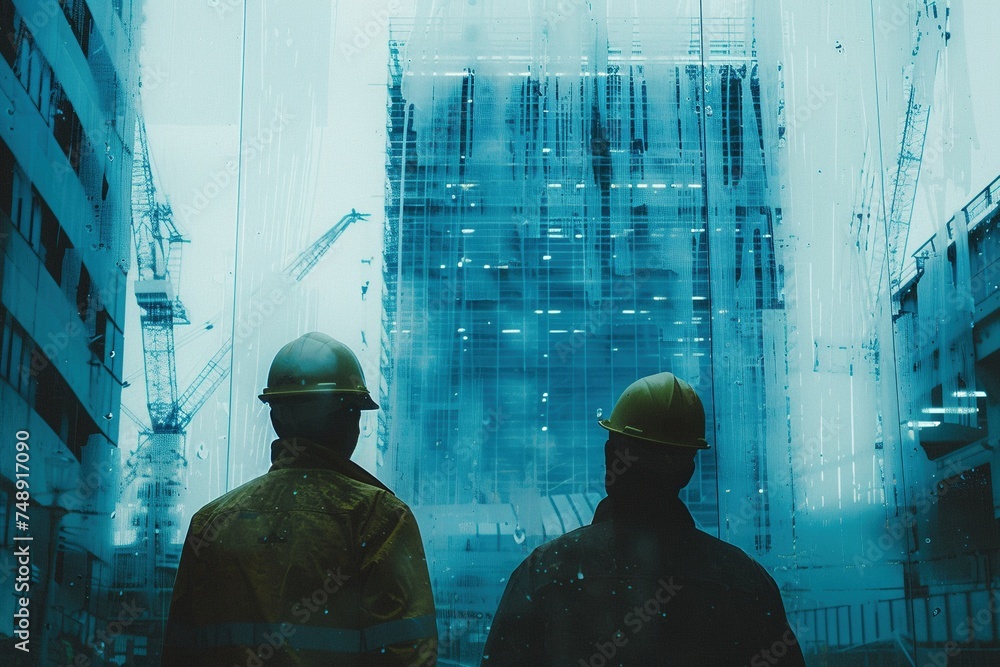 Building Ambition: Construction Workers Contemplate Skyscraper Amid ...