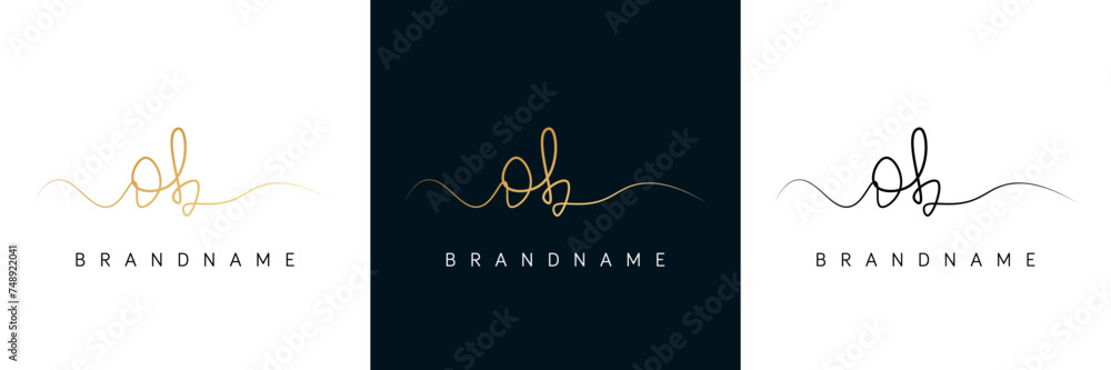Initial OB signature logo template vector. Hand drawn Calligraphy ...