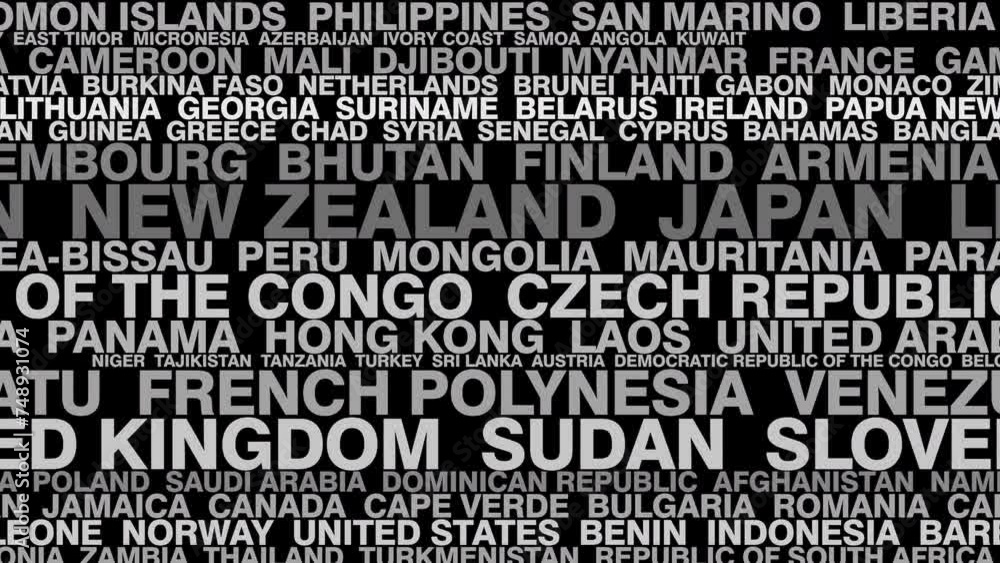 Vidéo Stock Breaking news country names from around world showcased on ...