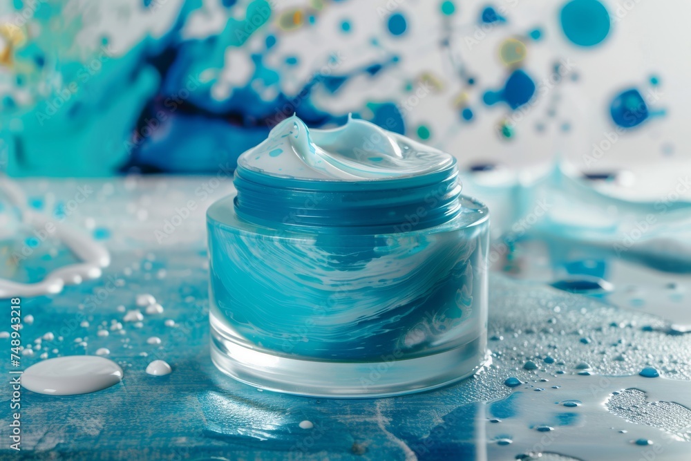 Facial wellness retreat skin care cream. Skincare treatment products ...