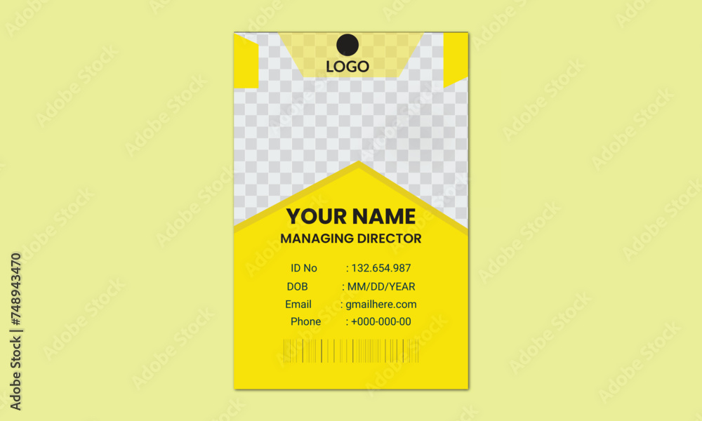 Id Card Template Modern, Unique, Professional Id Card Template. You don ...
