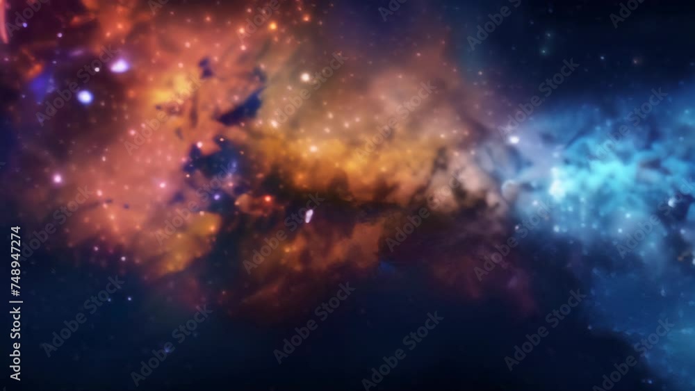 Galactic core of Milky Way with interstellar clouds and starfield ...