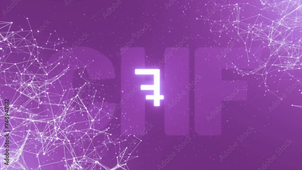 CHF Swiss Franc currency background. Plexus of lines and Swiss Franc ...