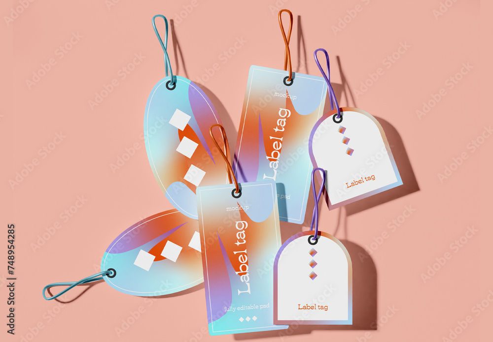 Set of Differents Label Mockup Stock Template | Adobe Stock