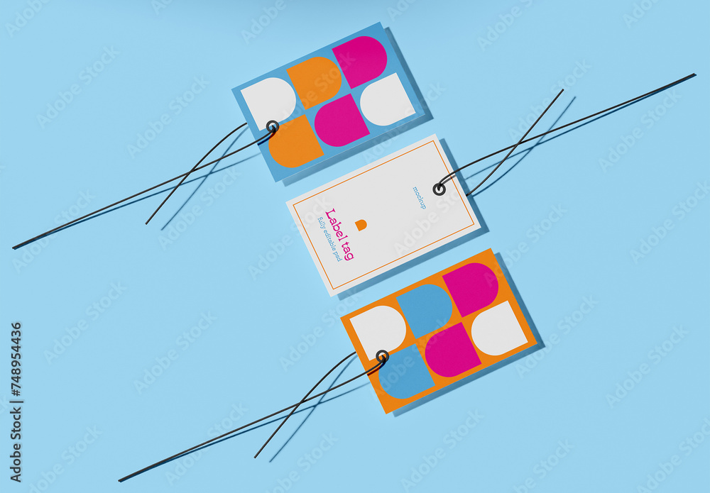 Three Rectangular Labels Mockup Stock Template | Adobe Stock