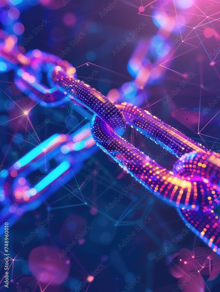 Intricate DNA strand in a digital aura - A vibrant depiction of a DNA ...