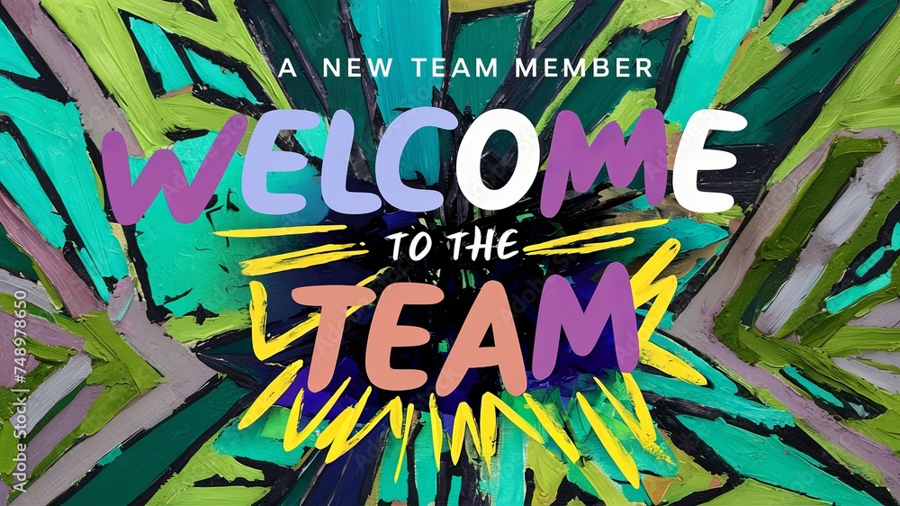 Welcome to the team calligraphic message, team building background Stock Illustration | Adobe Stock