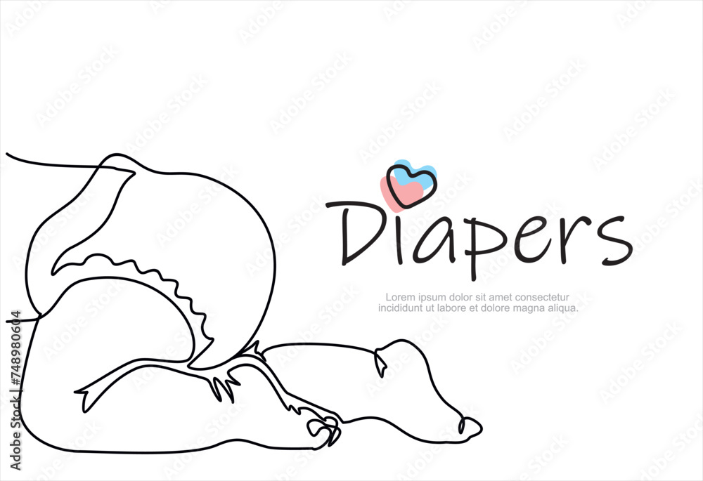 Newborn line art. Baby legs illustration. Art for print. Child in ...