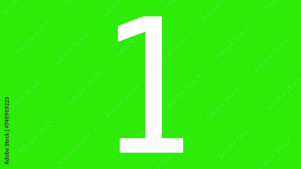 Moving down Cartoon Number pack animation green screen background. flat ...