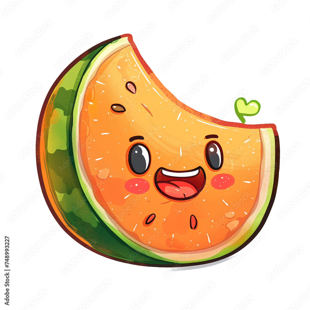 mellon vector cartoon illustration isolated on transparent background ...