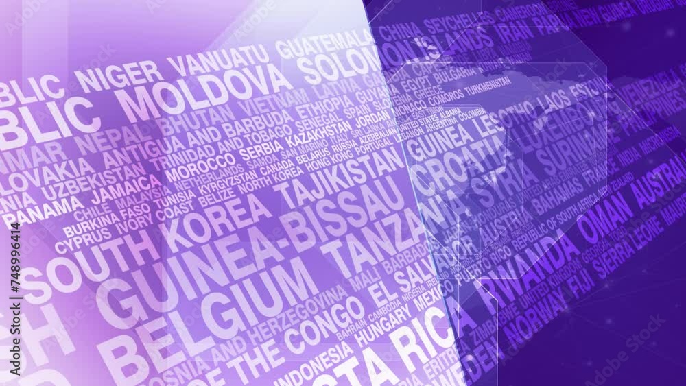 Vidéo Stock Travel discovers background of country names in breaking ...